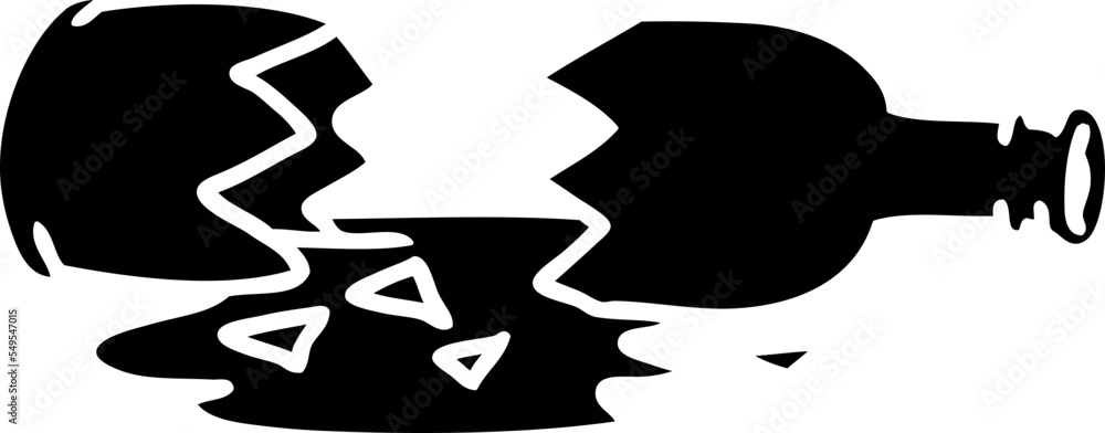 outoutline of a broken bottle Stock Vector | Adobe Stock