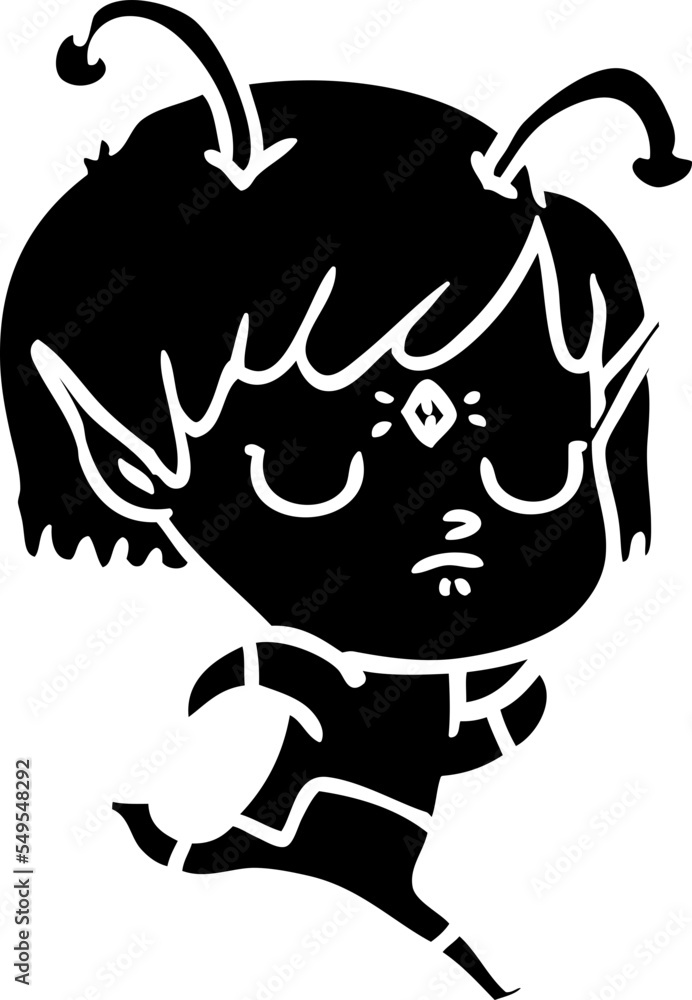 cartoon alien girl Stock Vector | Adobe Stock