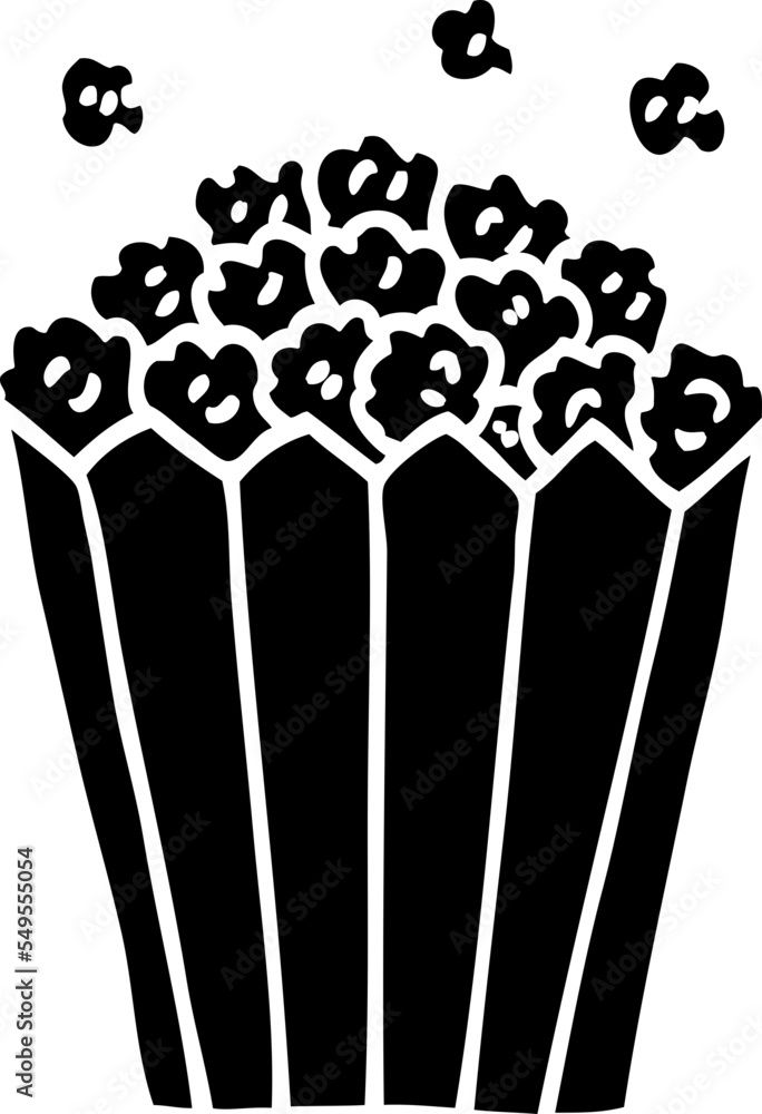 line drawing cartoon popcorn Stock Vector | Adobe Stock