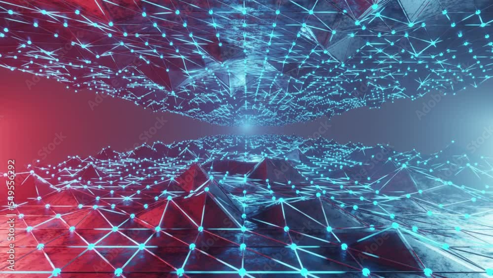 Vidéo Stock Abstract digital connection moving dots and lines ...