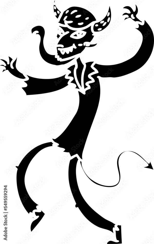 cartoon dancing devil Stock Vector | Adobe Stock