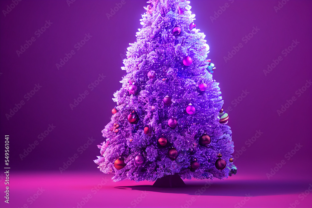 purple christmas tree Stock Illustration | Adobe Stock