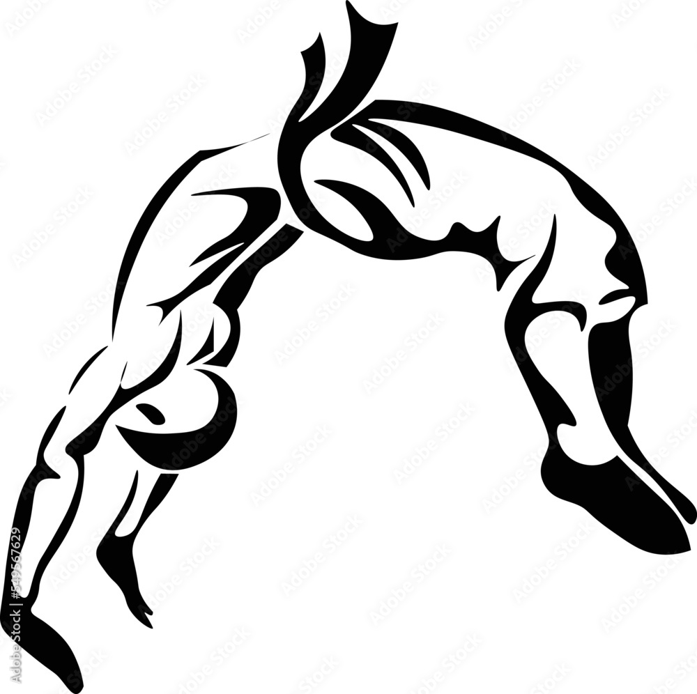 Black and White Cartoon Illustration Vector of a Martial Arts Fighter ...
