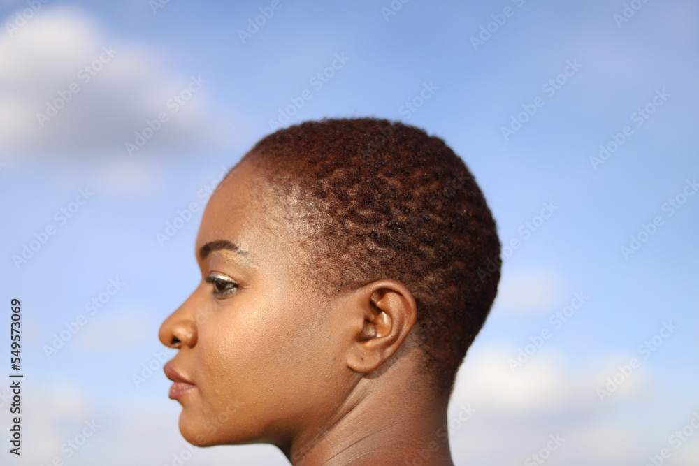 Side profile of a Black woman Stock Photo | Adobe Stock