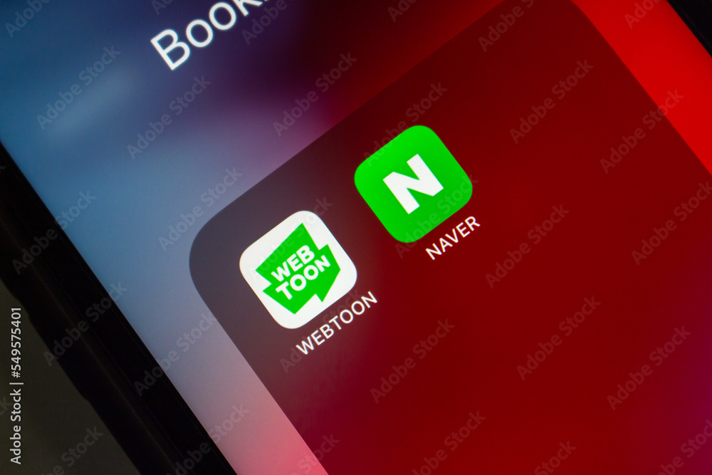 Vancouver, CANADA - Nov 4 2022 : South Korean digital comic platform Webtoon and Naver ...