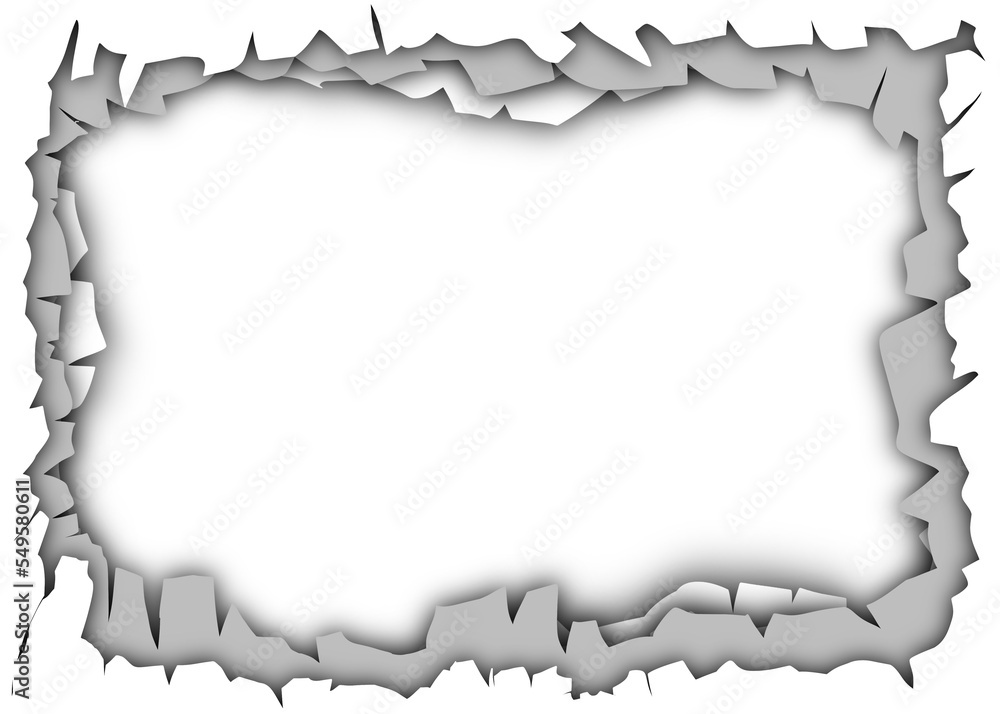 crumpled torn paper frame on transparent background Stock Illustration ...
