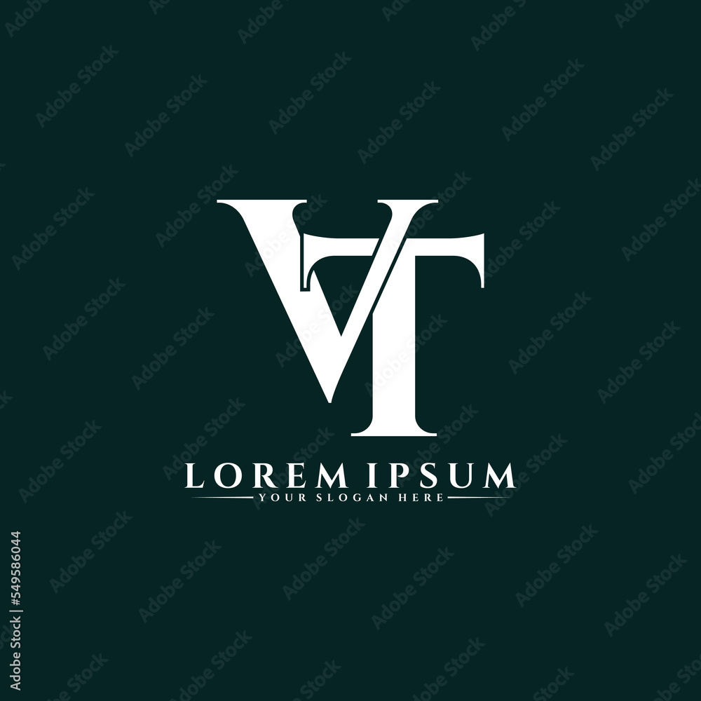 Letter VT luxury logo design vector Stock Vector | Adobe Stock