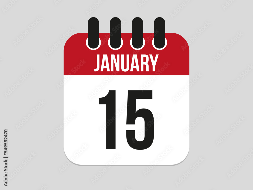 15 january calendar icon. Calendar template for the days of january ...