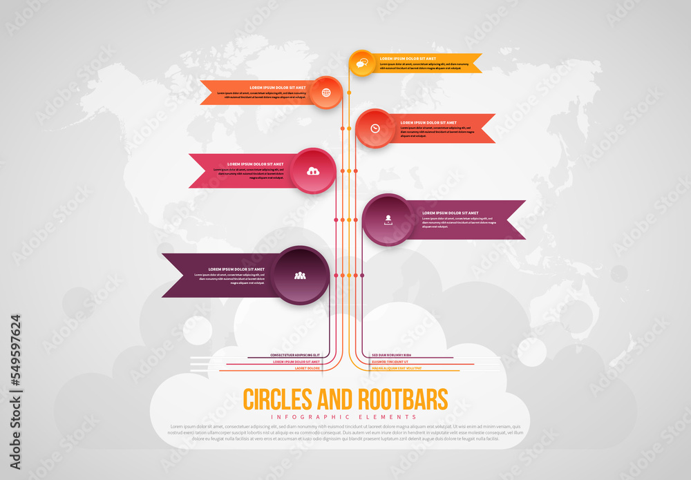 Circles and Root-Bars Infographic Stock Template | Adobe Stock