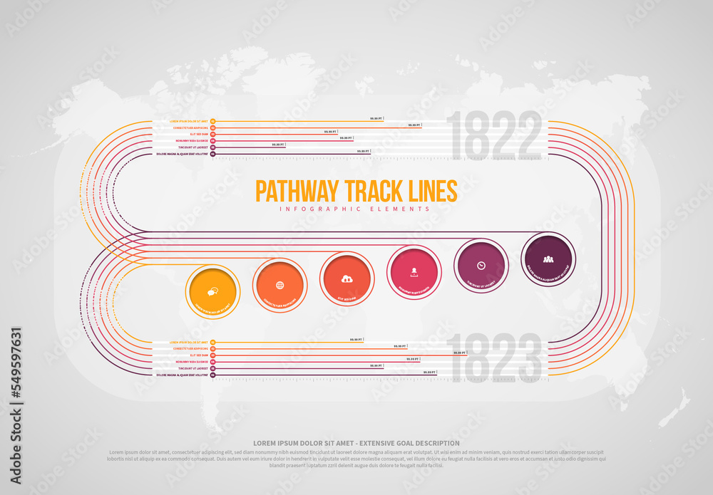 Pathway Track Lines Infographic Stock Template | Adobe Stock