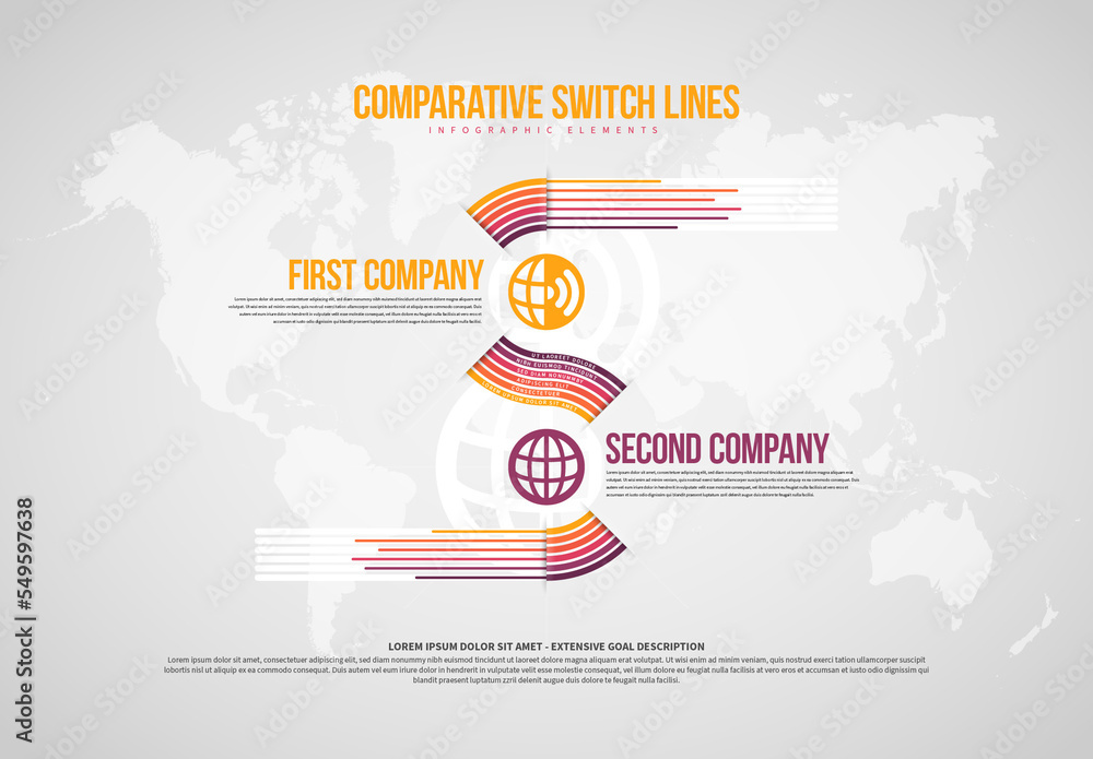 Comparative Switch Lines Infographic Stock Template | Adobe Stock