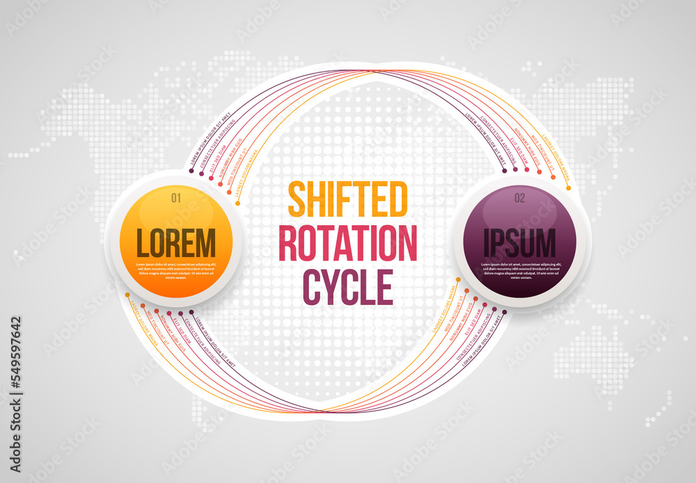 Shifted Rotation Cycle Infographic Stock Template | Adobe Stock