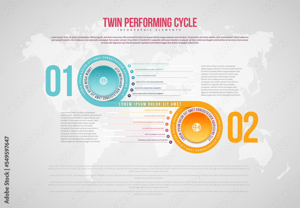 Twin Performing Cycle Infographic Stock Template | Adobe Stock