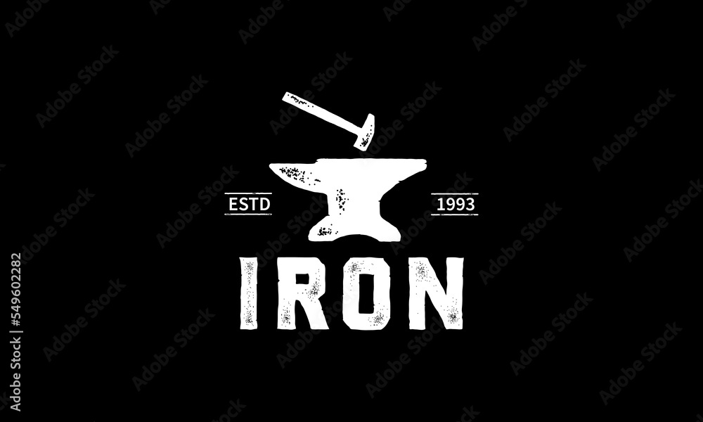 Iron vintage logo design, Isolated in White Background. Modern Design ...