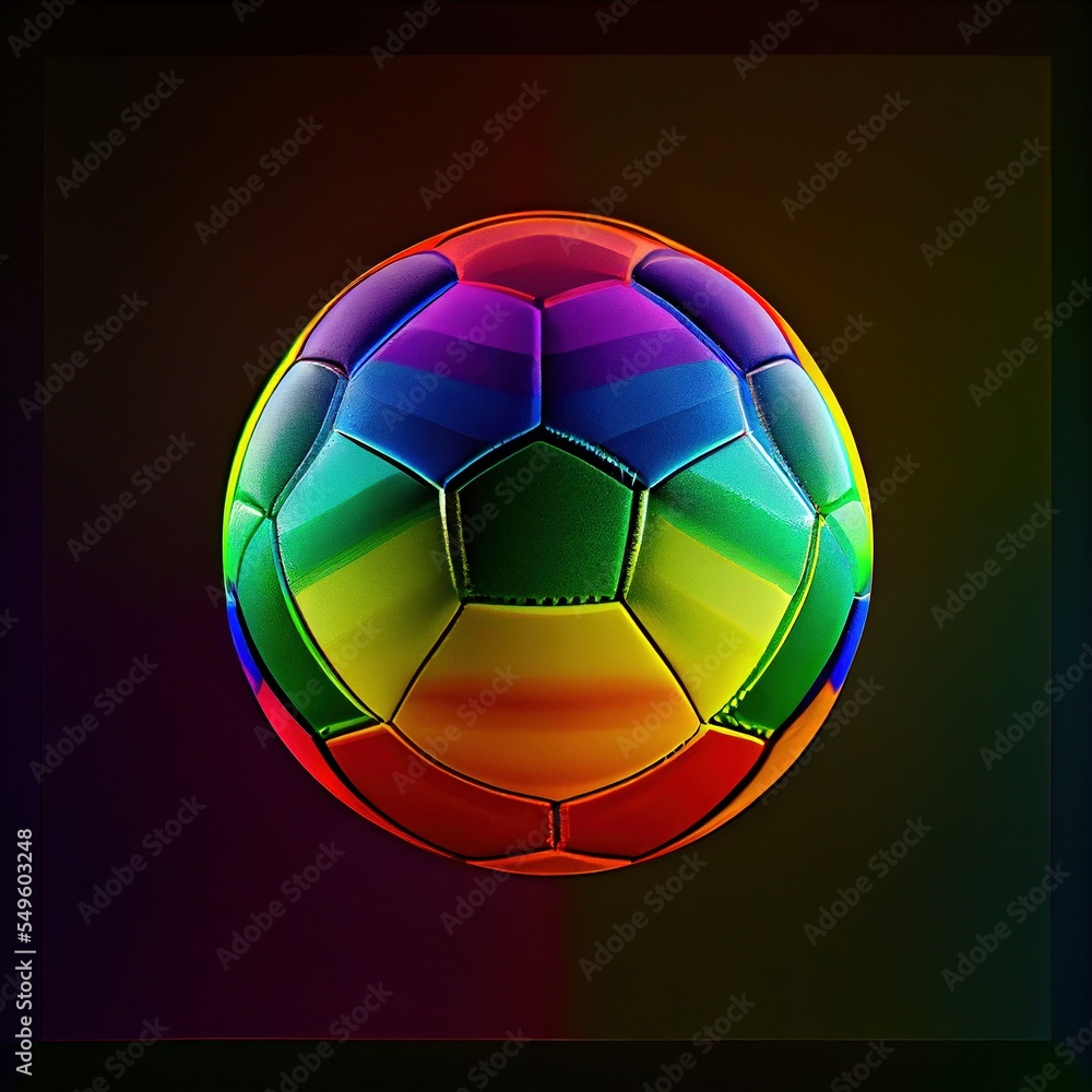 Football soccer ball in rainbow colors, lgbt world cup soccer ...