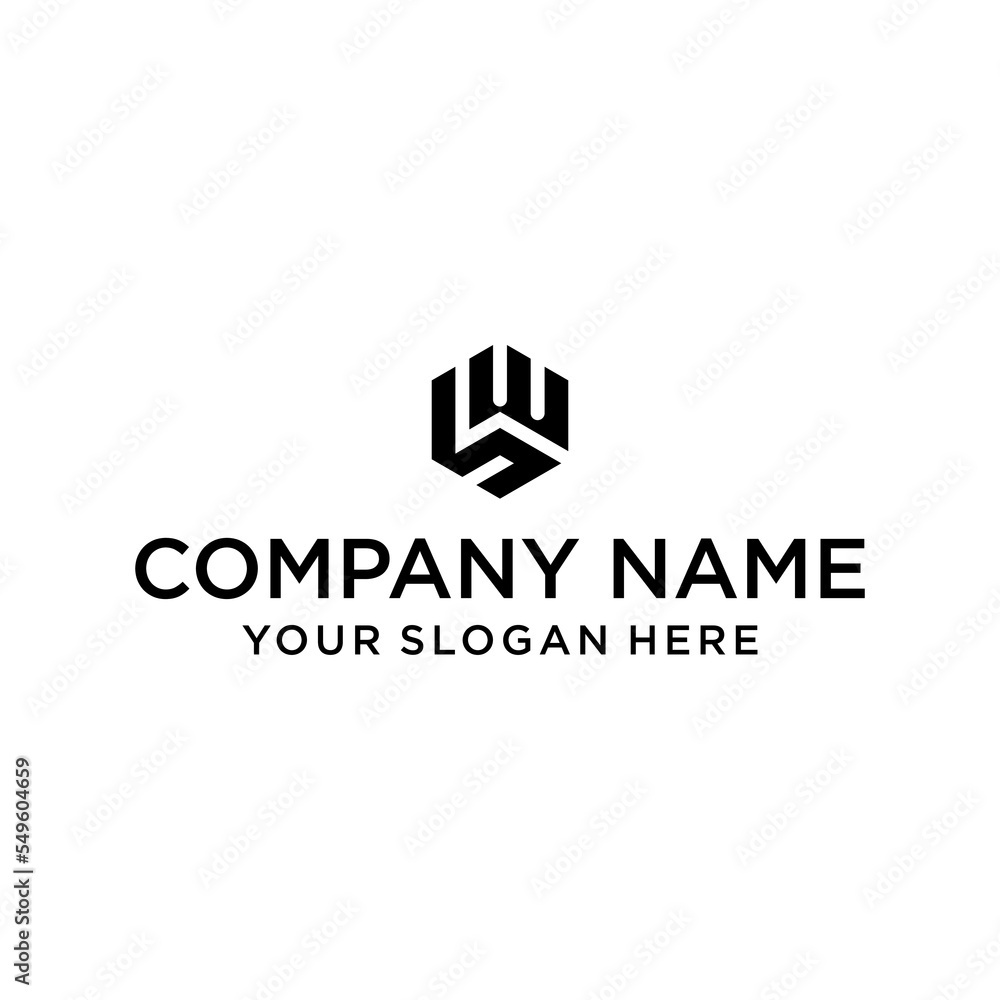 SW letter logo in the form of hexagons and cube logos with letter ...
