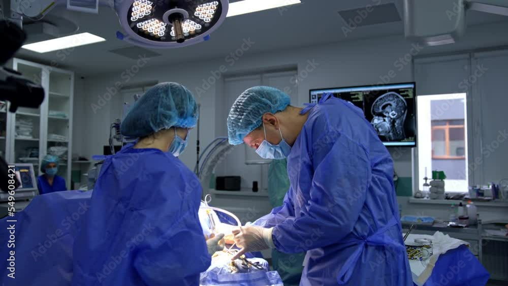 Neurosurgical operation conducted in the modern well-equipped ...