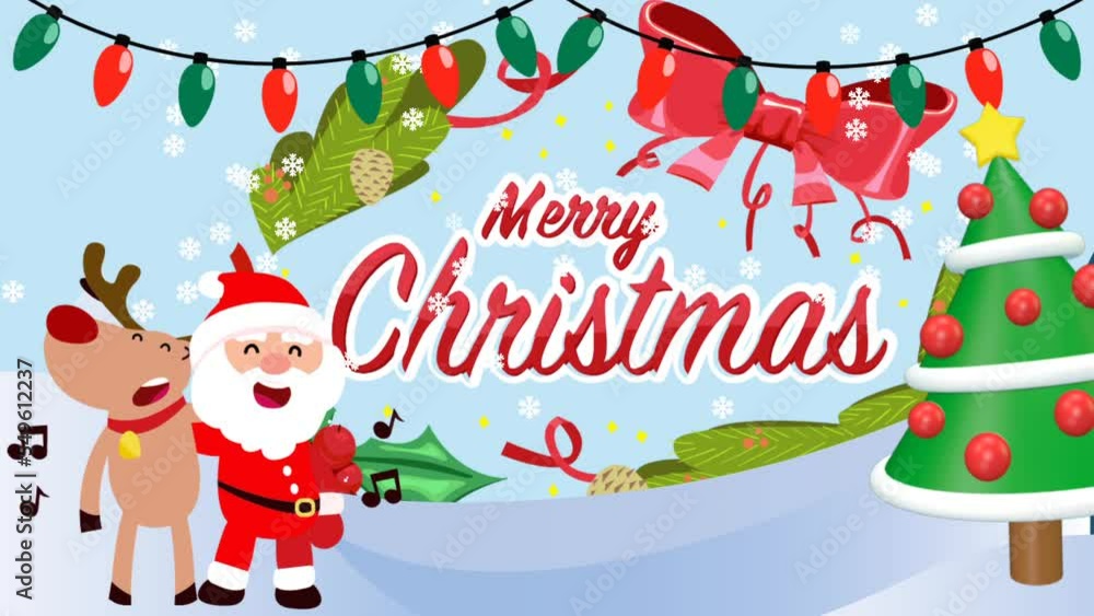 Merry Christmas greeting card animation, Merry Christmas animated ...