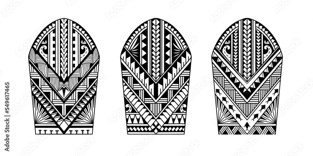 Wrap around arm polynesian tattoo set design. Pattern aboriginal samoan ...