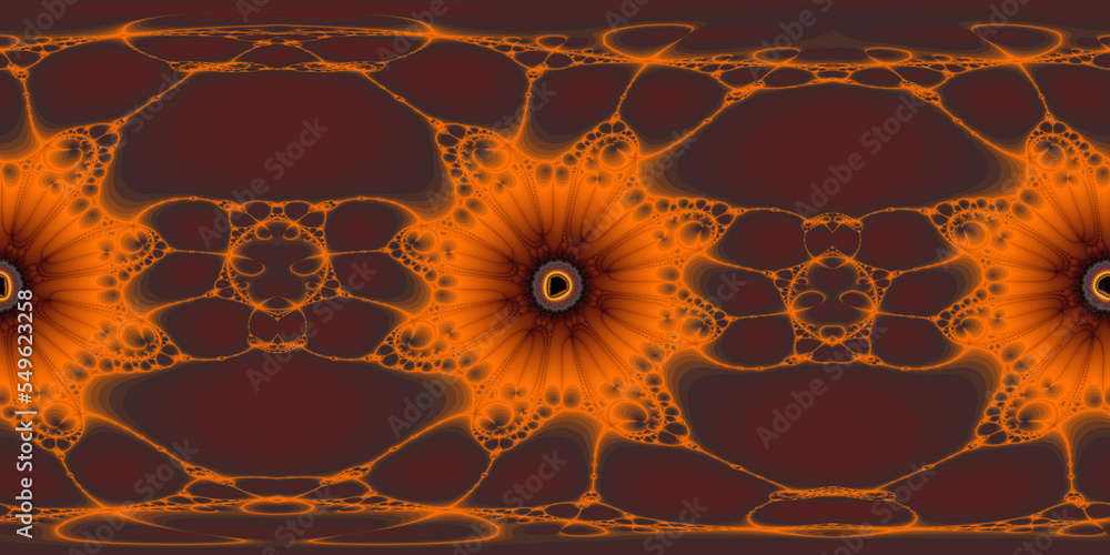 360 degree background with infinite floral fractals, equirectangular ...