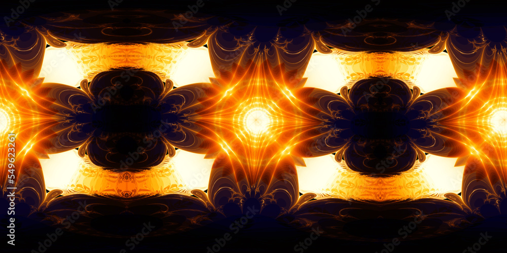 360 degree background with infinite modern fractals, equirectangular ...