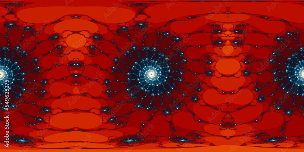 360 degree background with infinite mandala fractals, equirectangular ...
