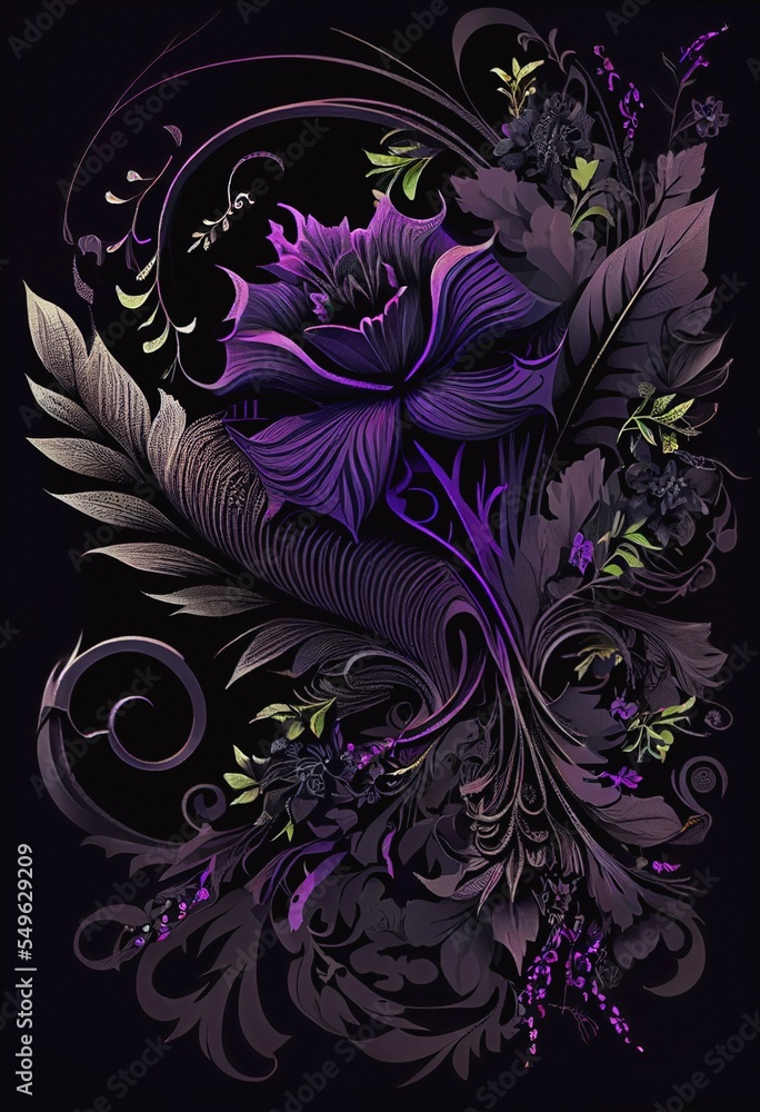 goth, flower punk, masculine floral pattern, new romantic, goth color ...