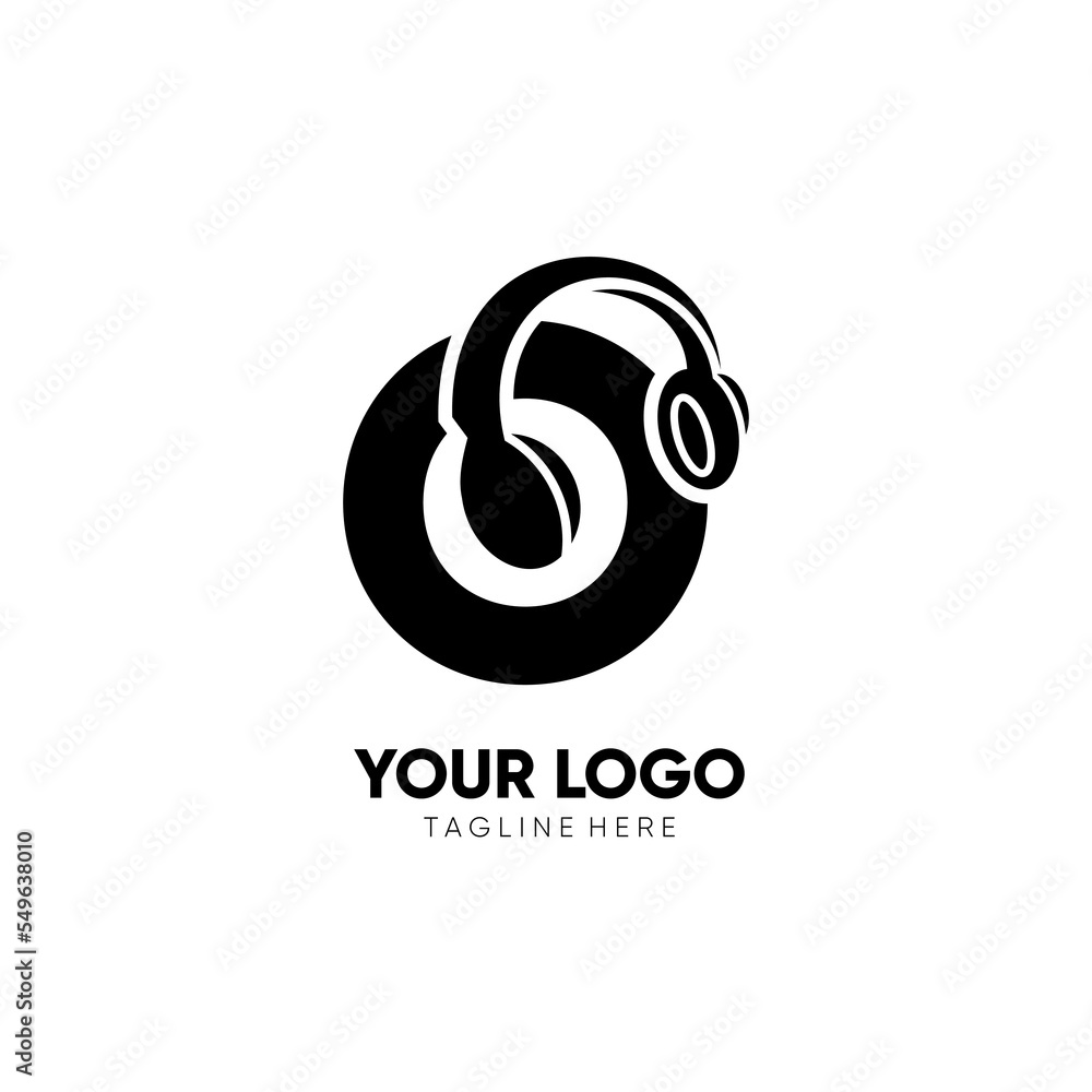 Letter O Headphone Logo Design Vector Icon Graphic Illustration Stock ...