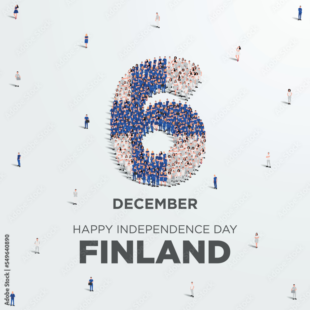 Independence Day of Finland. A large group of people form to create ...