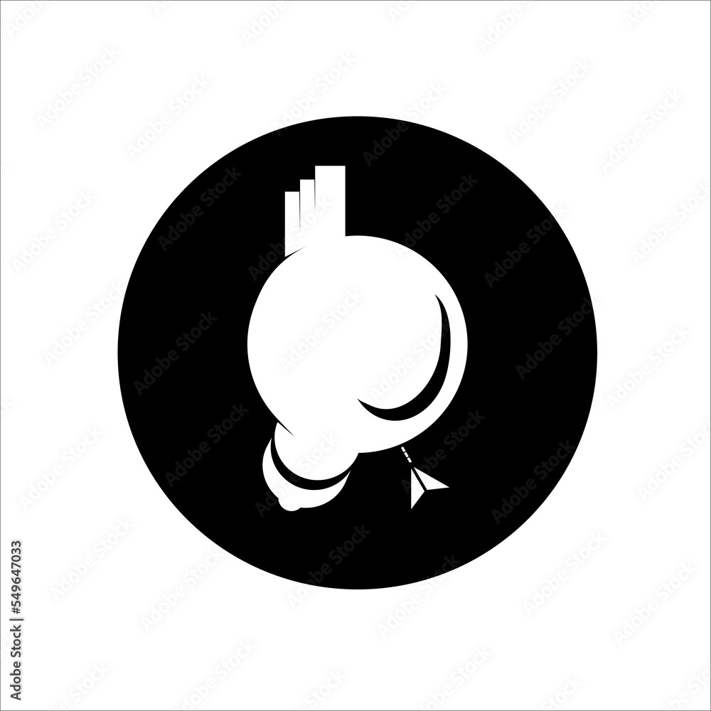 lamp shaped logo with rising diagram Stock Vector | Adobe Stock