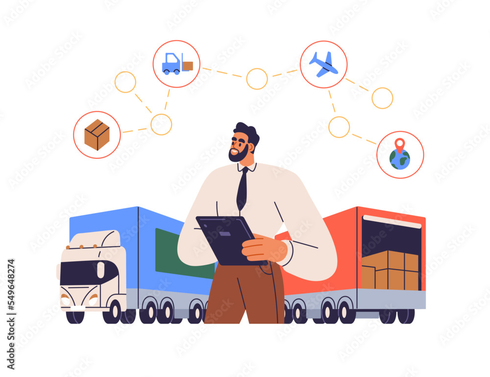 International freight of goods. Organization of supply chain, export ...