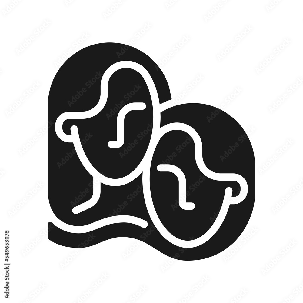 Twins black glyph icon. Constellation sign. Third element of modern ...