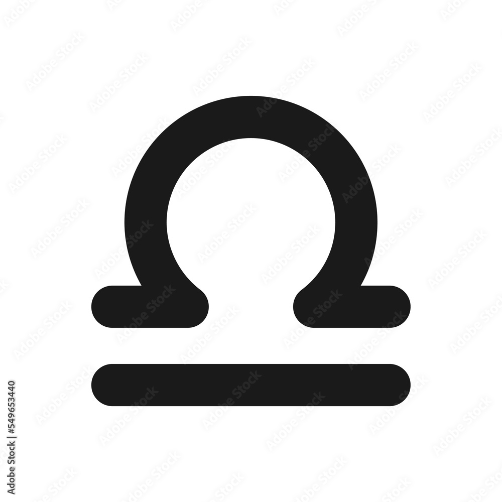 Libra black glyph icon. Scale sign of zodiac constellations. Western ...
