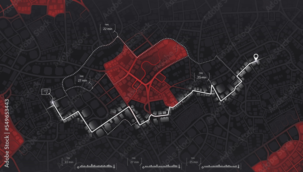 Closed area, district, road. Gps map navigation to own house. Detailed ...