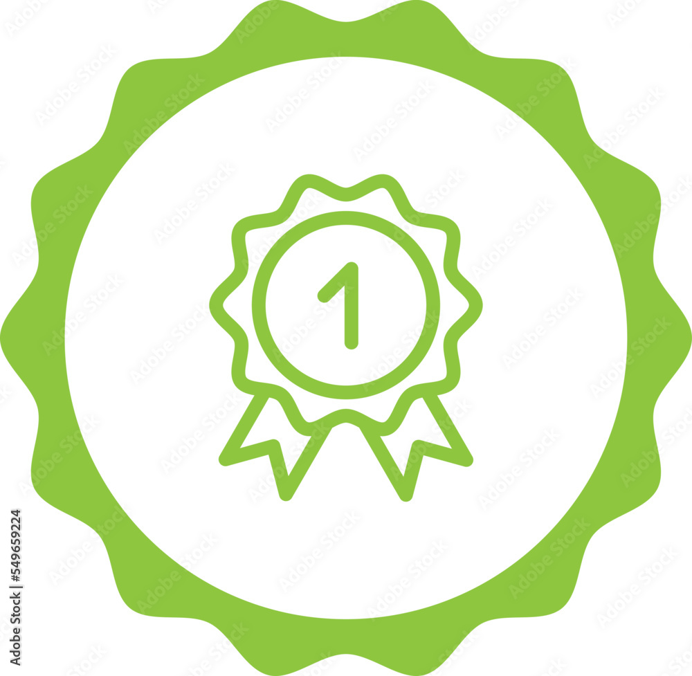 first place green stamp. Symbol, outline icon, tag, badge, label ...