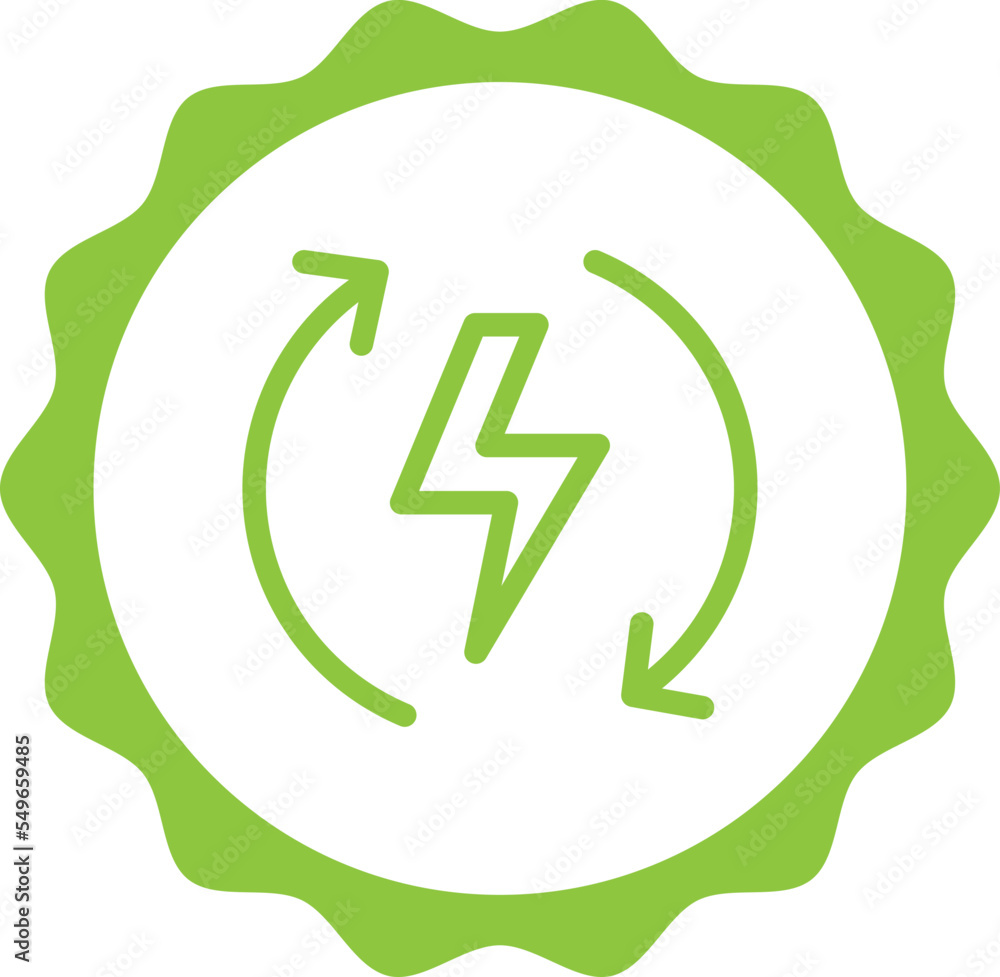 green renewable energy green stamp. Symbol, outline icon, tag, badge ...