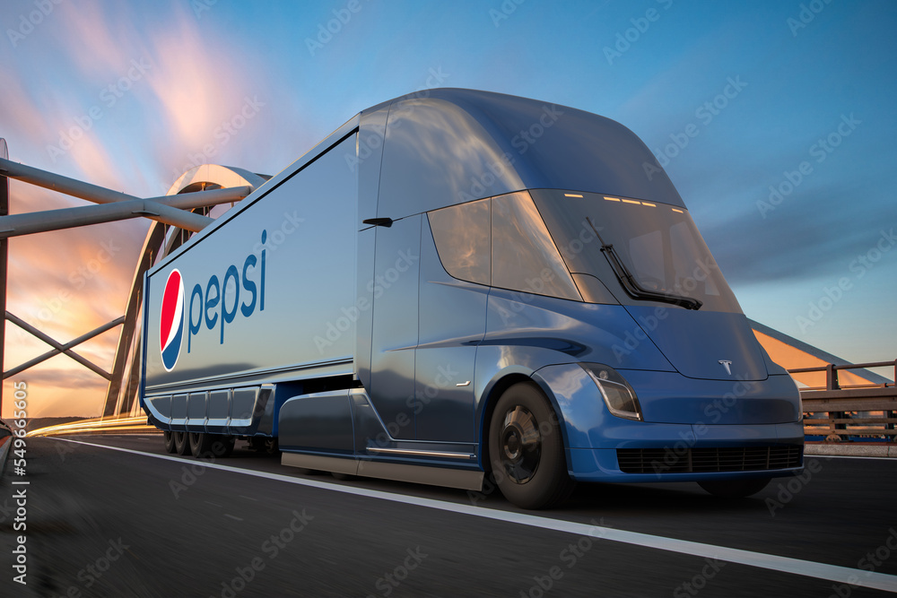 Tesla’s first Semi trucks will be delivered to Pepsi Stock Photo ...