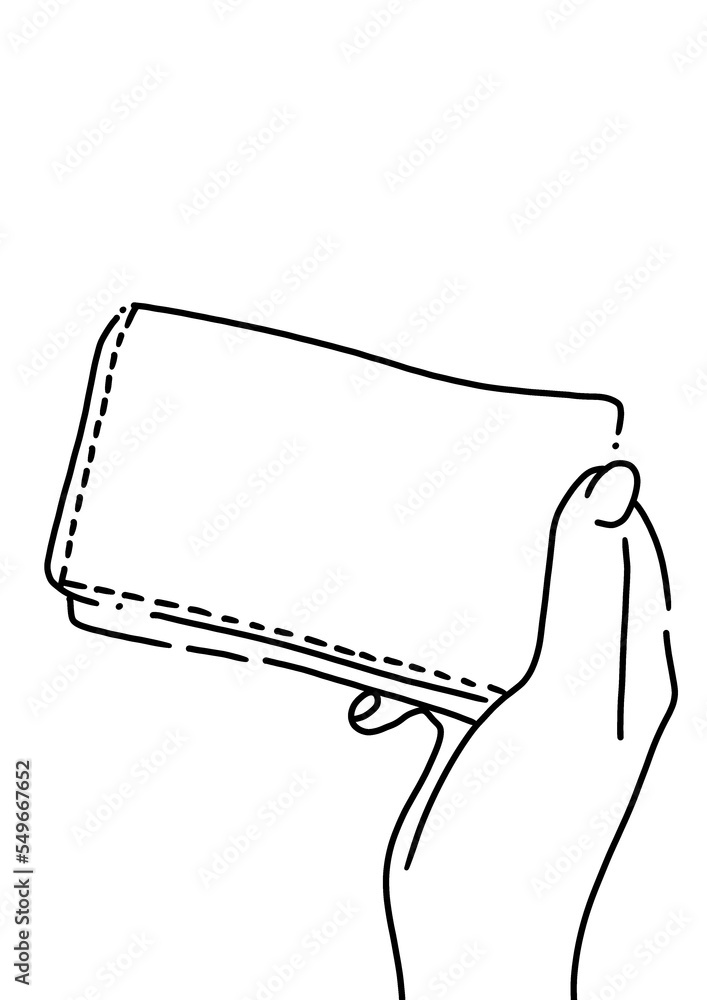 One continuous line drawing, hand holding wallet Stock Illustration ...