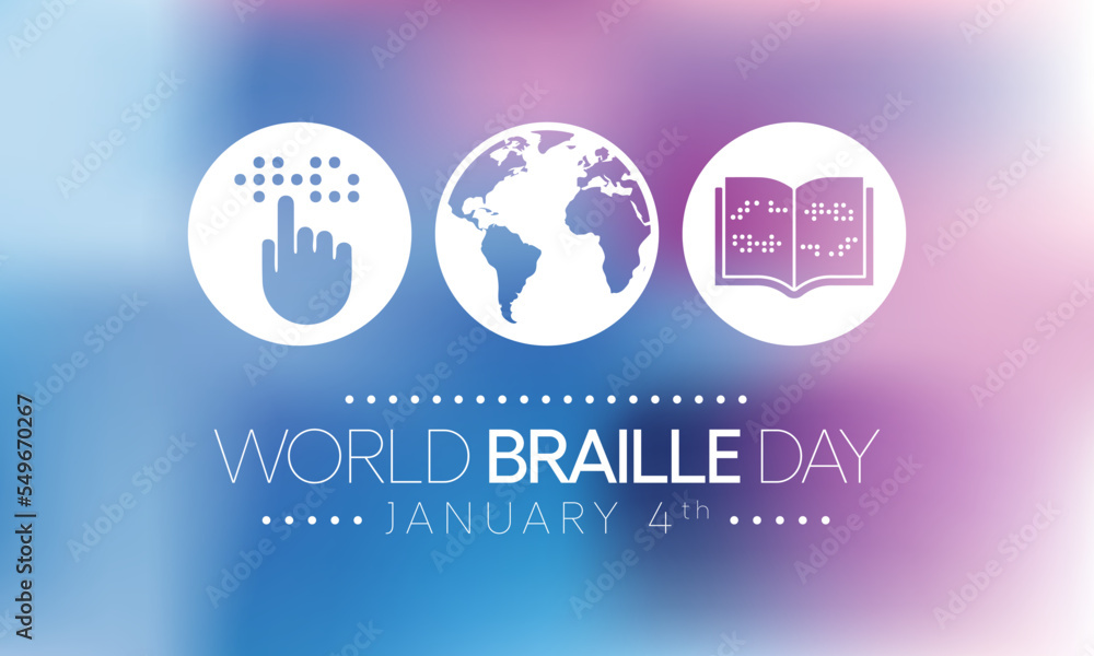 World Braille day is observed every year on January 4. Vector ...