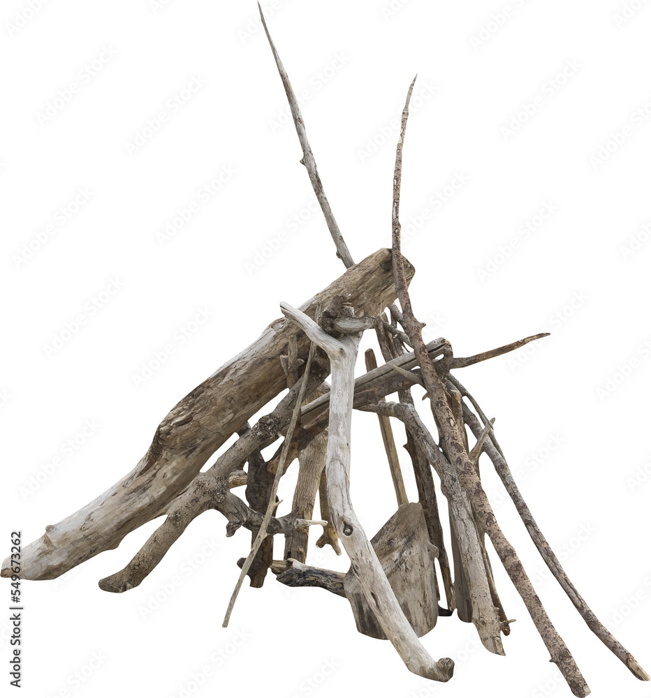 Isolated PNG cutout of a tribal wooden structure on a transparent ...