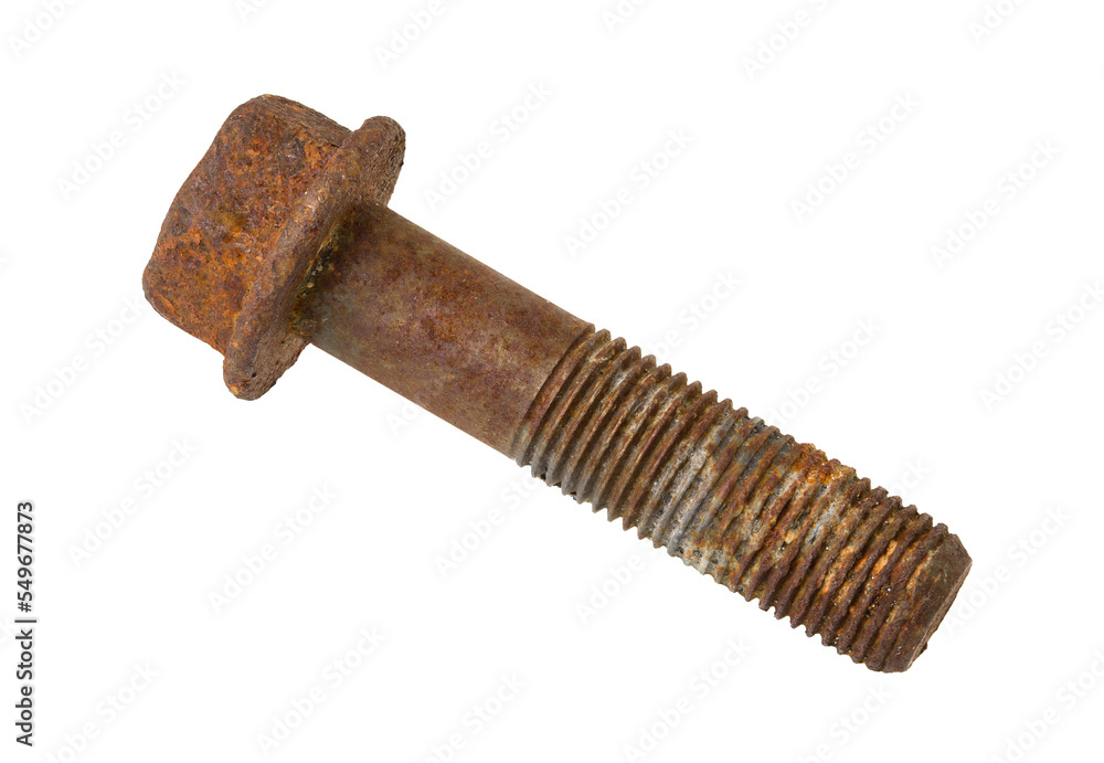 Rusty bolt close up macro shot, fully In focus. PNG clipart isolated on ...