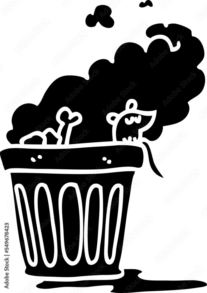black and white cartoon smelly garbage can Stock Vector | Adobe Stock