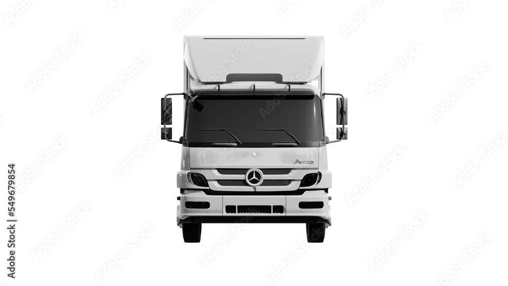 FRONT view of white car isolated on white, MERCEDES ATEGO long png ...