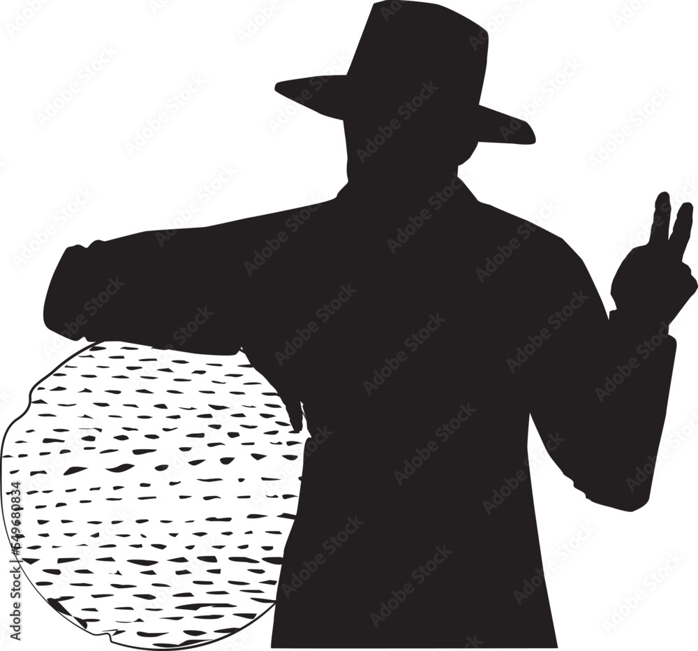 Grafika wektorowa Stock: Second Passover Vector black silhouette of an ...