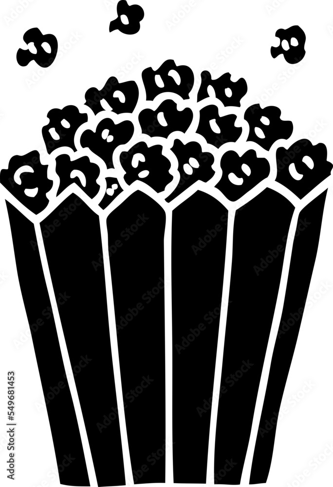 outline cartoon cinema popcorn Stock Vector | Adobe Stock