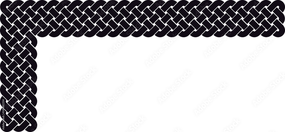 L-shaped frame with Celtic knot, black. L-shaped border made with ...