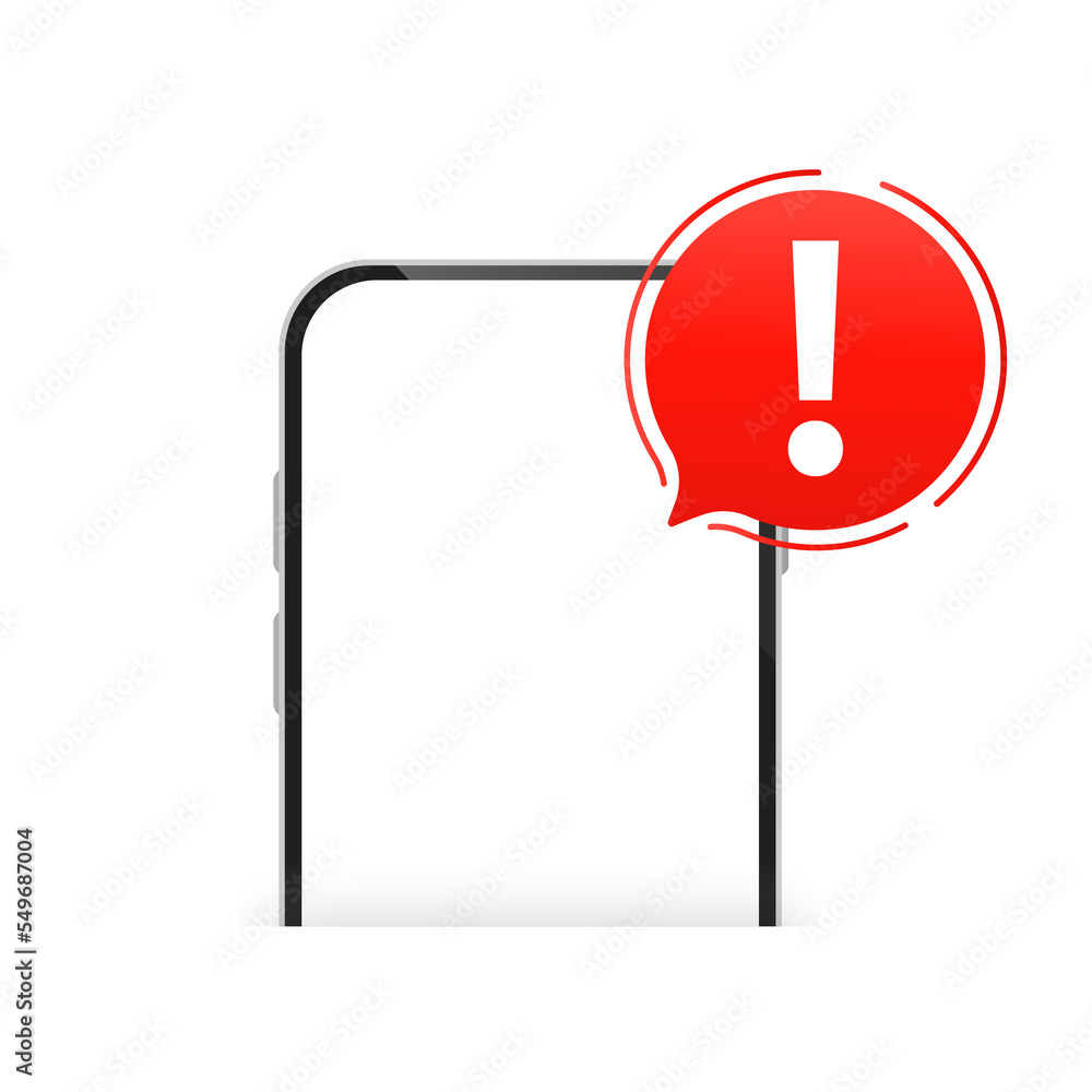 Smartphone with a warning. flat simple trend modern logo graphic design ...