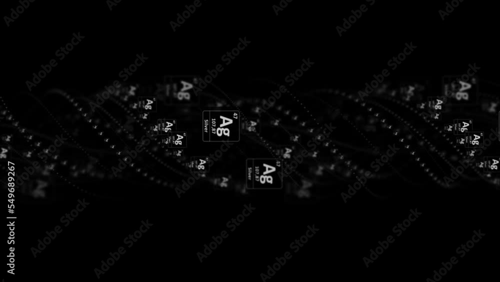 SILVER Molecule Symbol, AG, Chemistry Periodic Table, Animation ...