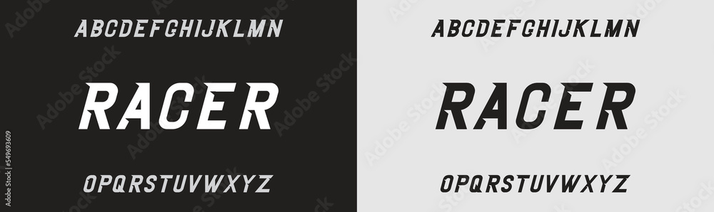 RACER minimal and tech alphabets font designs. professional vector ...