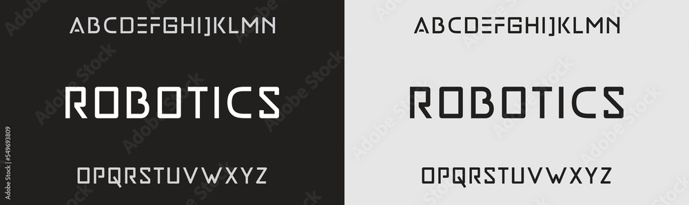 Vetor de ROBOTICS minimal and tech alphabets font designs. professional ...